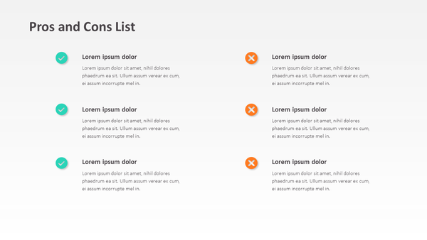 Pros and Cons List Slide Template | PowerPoint | Google Slides