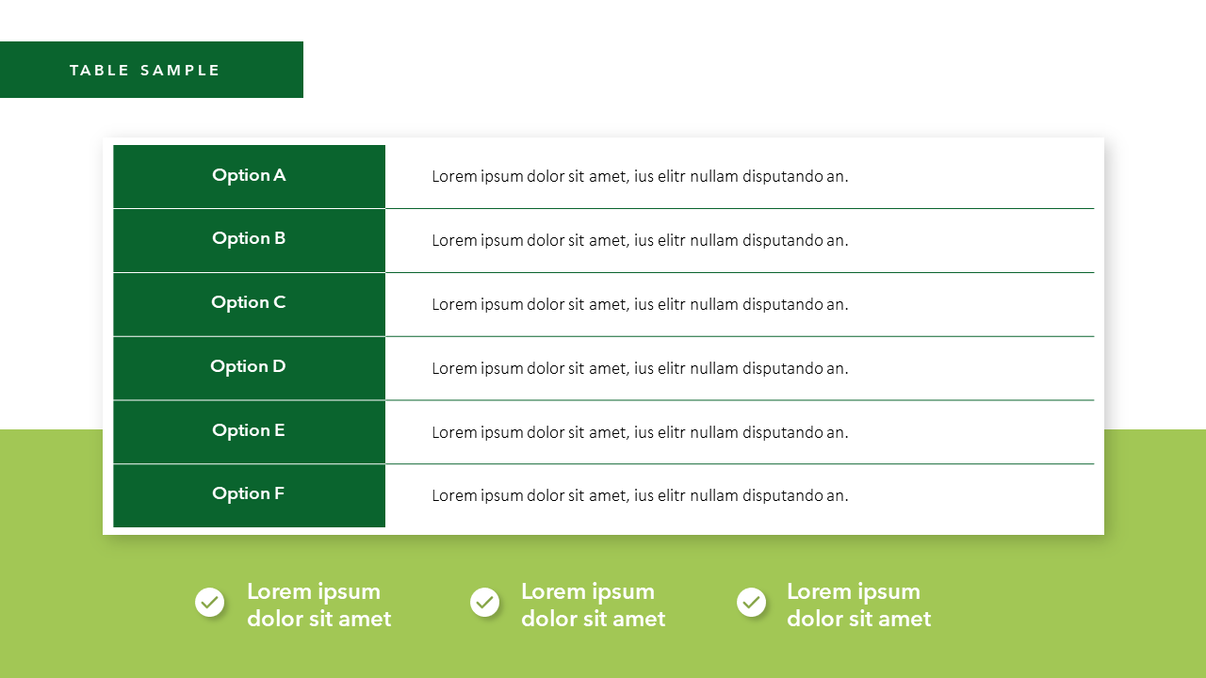 Table with Checkmarks | PowerPoint Template