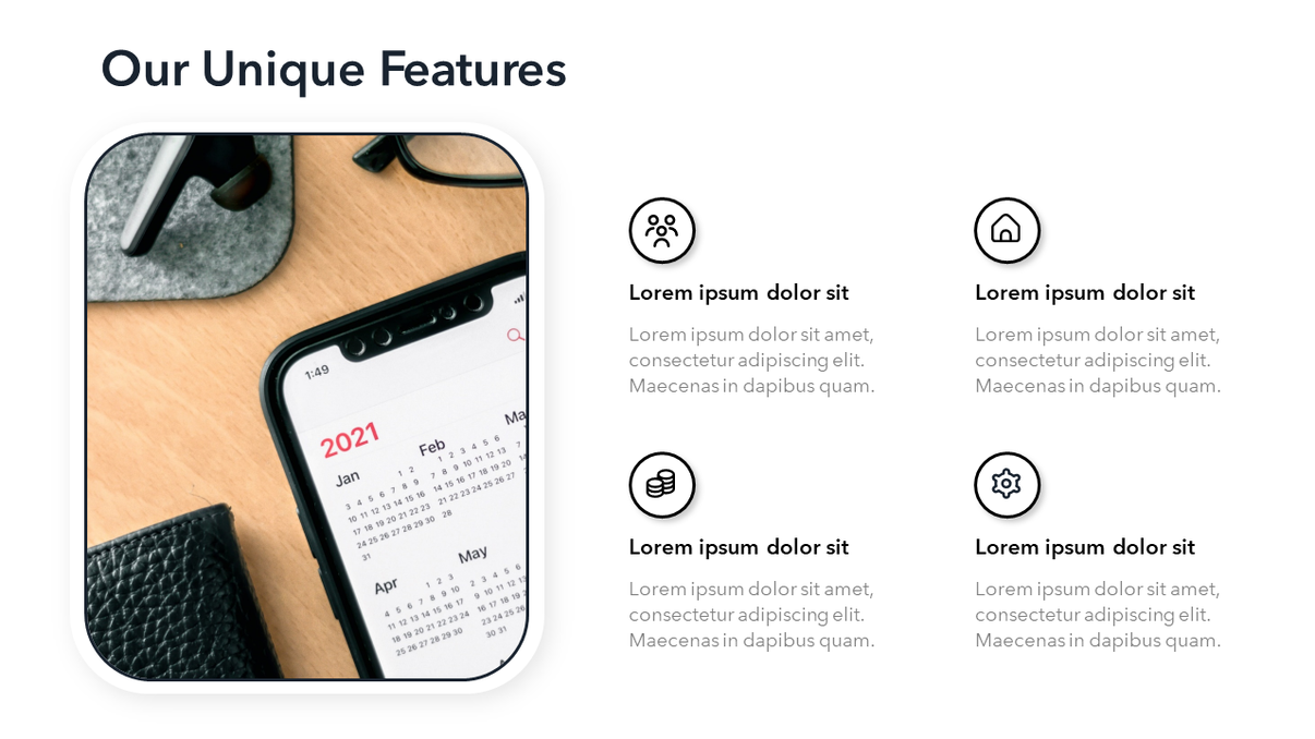 Unique Features Slide Template