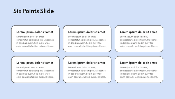 Six Bullets Slide | PPT and Google Slides