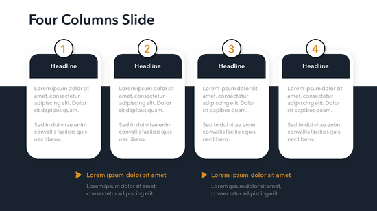 Minimalist Four Columns Slide | PPT and Google Slides