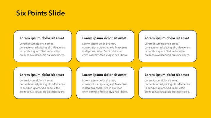 Six Bullets Slide | PPT and Google Slides
