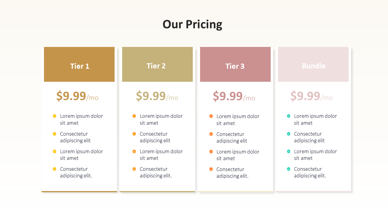 Our Pricing Slide Template | PowerPoint or Google Slides – Linia Presentations