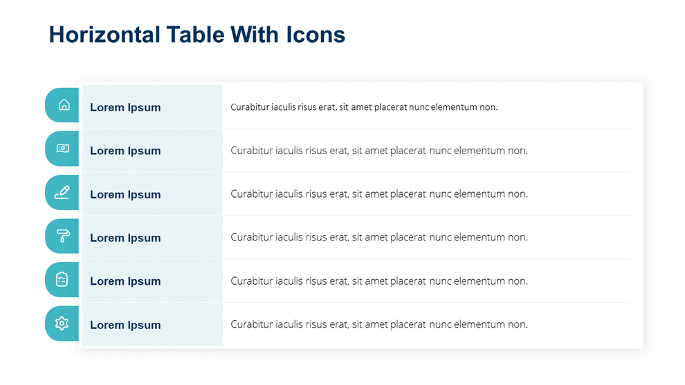 Table with Icons | PowerPoint Template