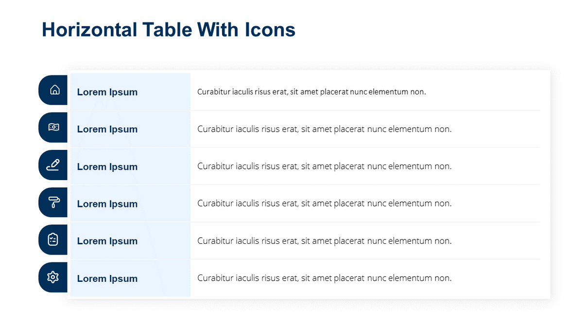 Table with Icons | PowerPoint Template